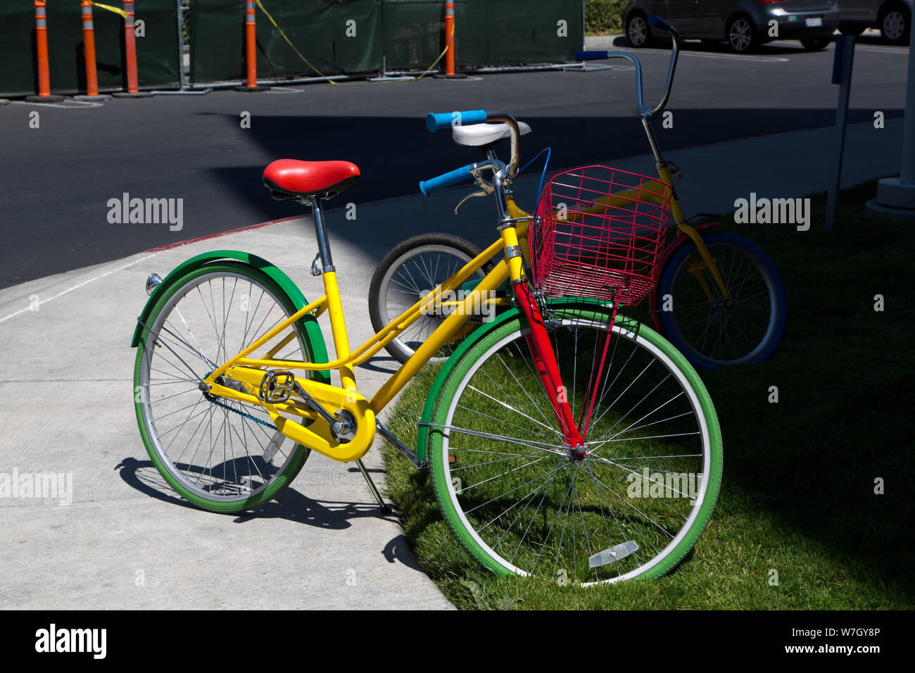 Bikes that are used by employees to ride between buildings. Google ...