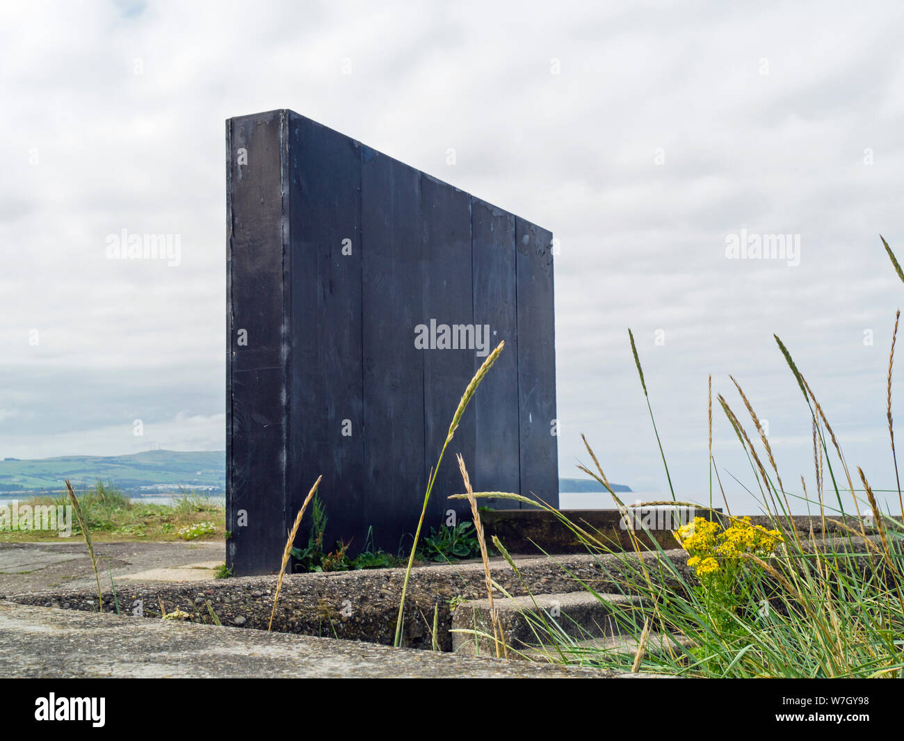 Donald Urquhart Gateway sculpture on the seafront at Ayr beach marks ...
