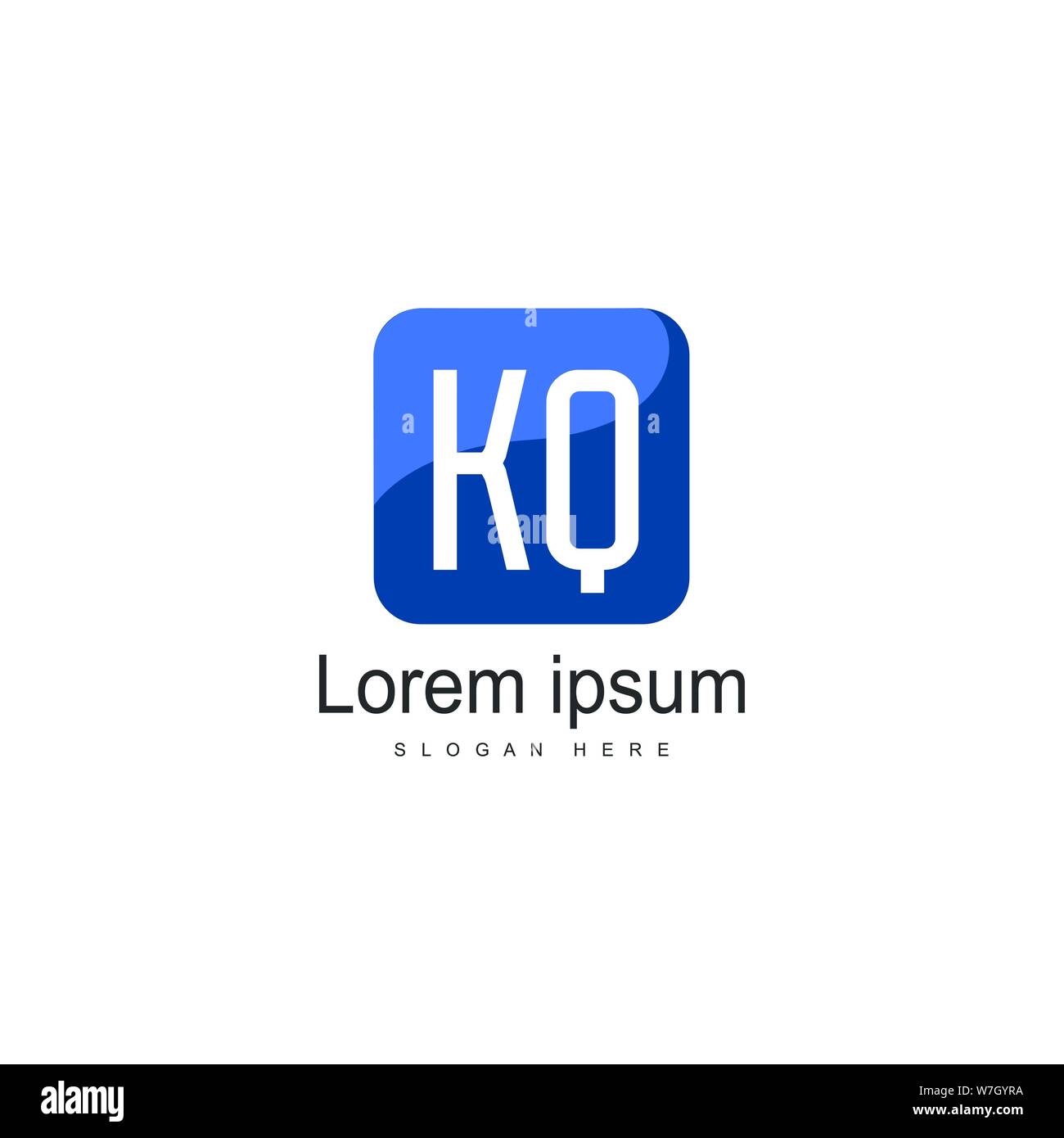 Initial KQ logo template with modern frame. Minimalist KQ letter logo ...