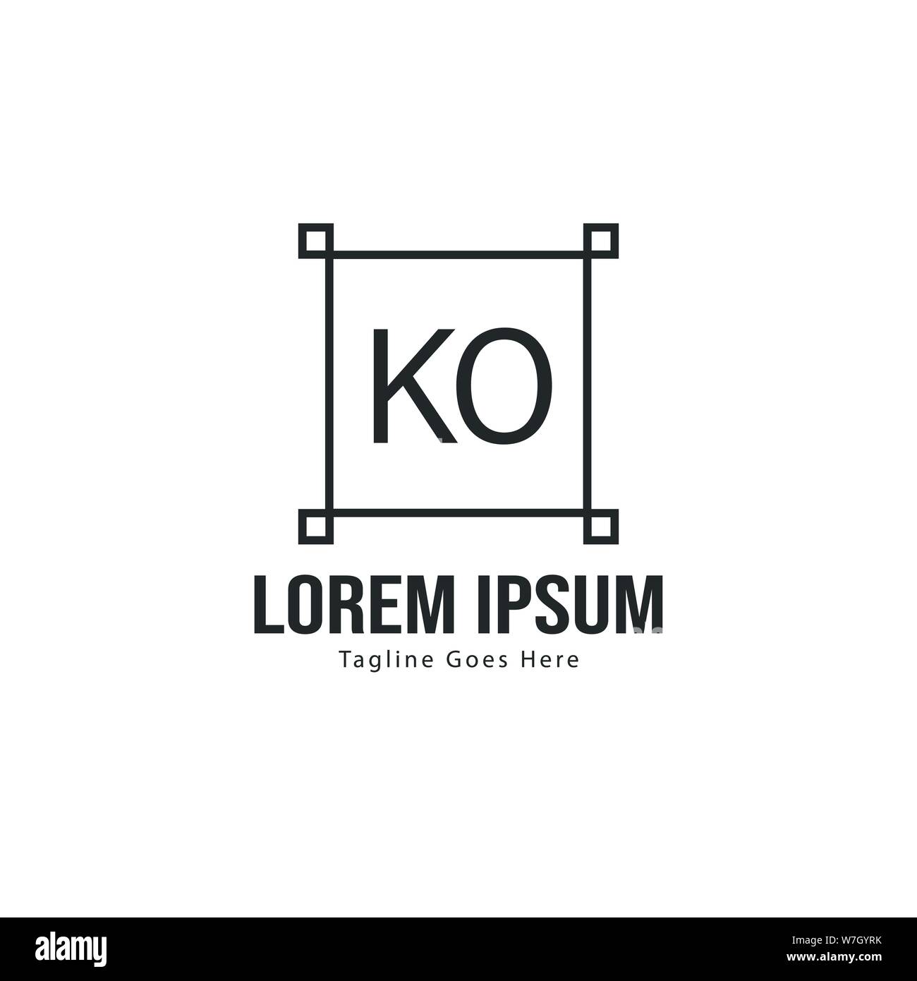 Ko minimalist logo Black and White Stock Photos & Images - Alamy