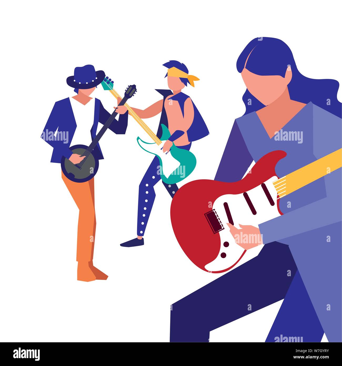 band people musicians concert event design vector illustration Stock ...
