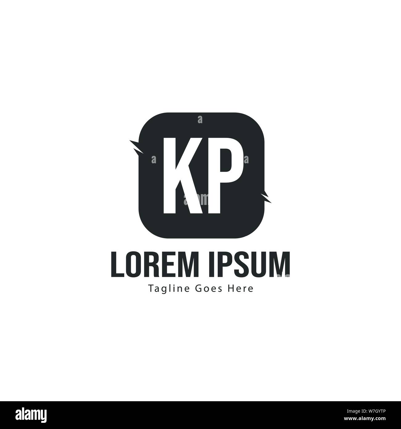 Initial KP logo template with modern frame. Minimalist KP letter logo ...