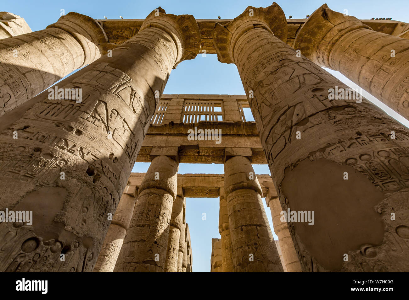 Great Hypostyle Hall in Karnak Temple, Luxor, Egypt Stock Photo - Alamy