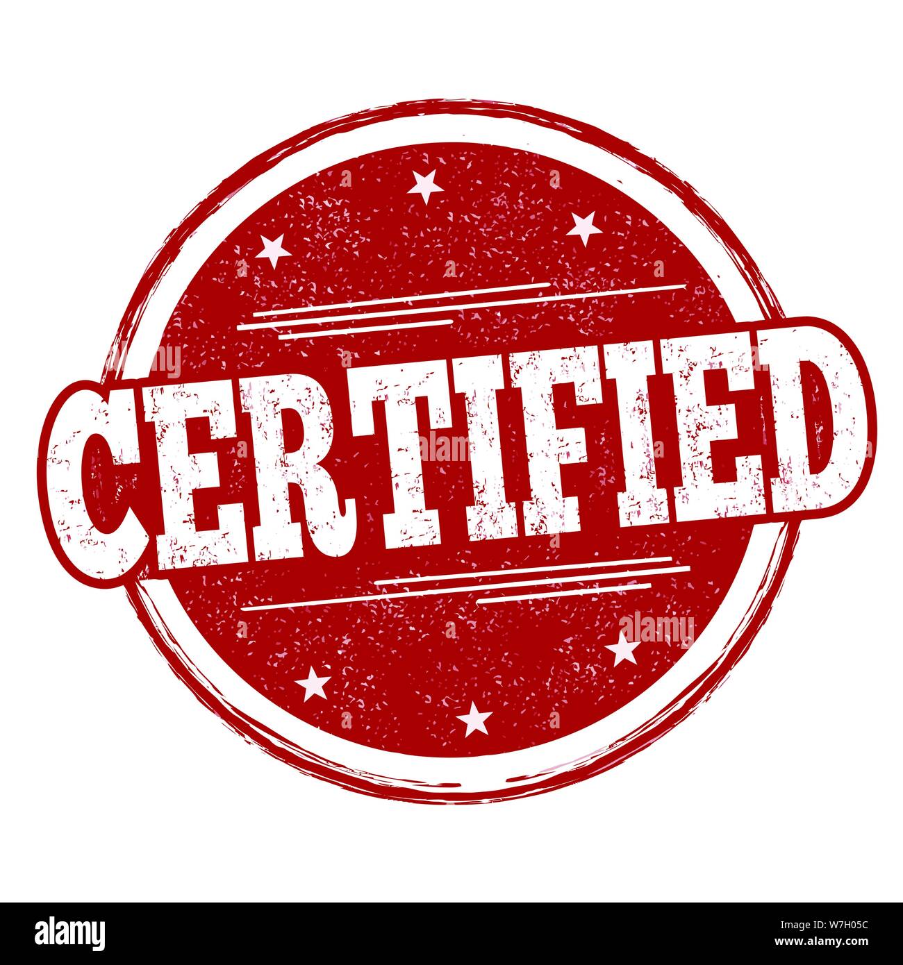 Certified sign or stamp on white background, vector illustration Stock ...