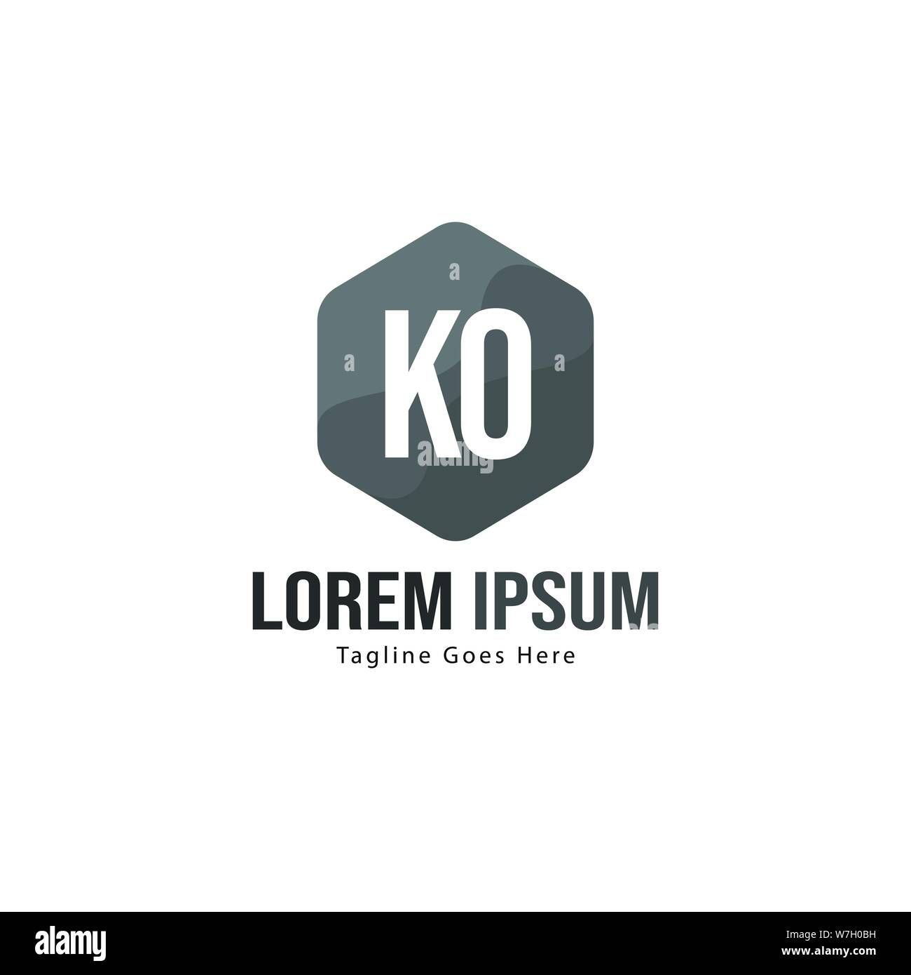 Initial KO logo template with modern frame. Minimalist KO letter logo ...