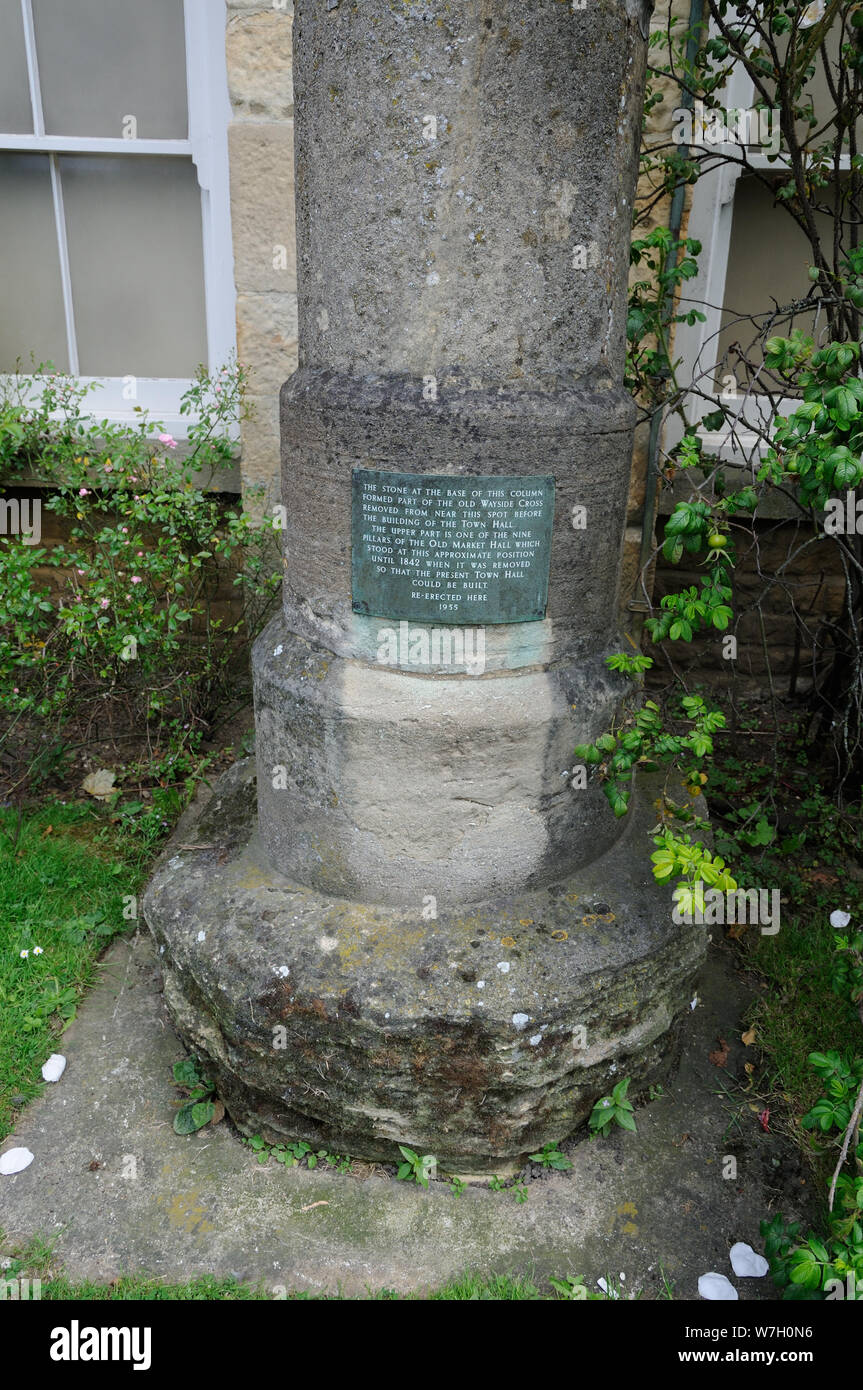 Stone column, Chipping Norton, Oxfordshire. The stone at the base of ...