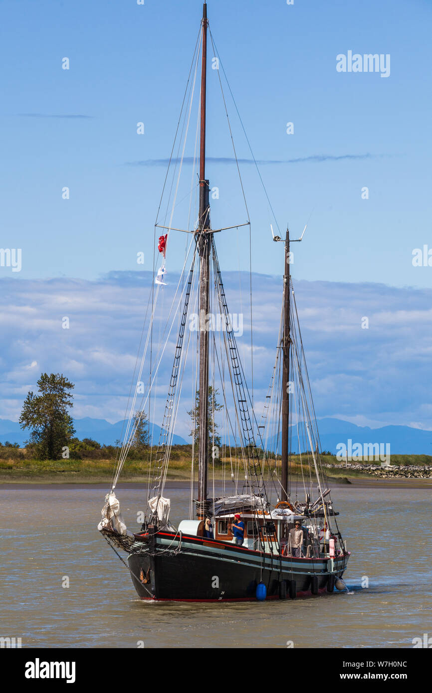 Sailing vessel Providence motoring in the Steveston inlet for the 2019 ...