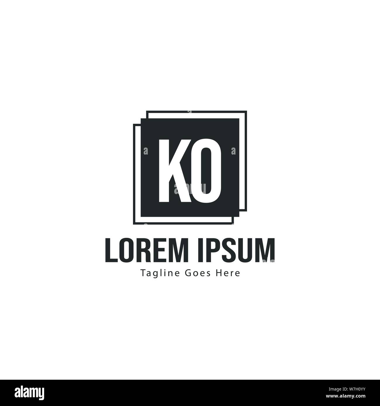 Ko minimalist logo Black and White Stock Photos & Images - Alamy