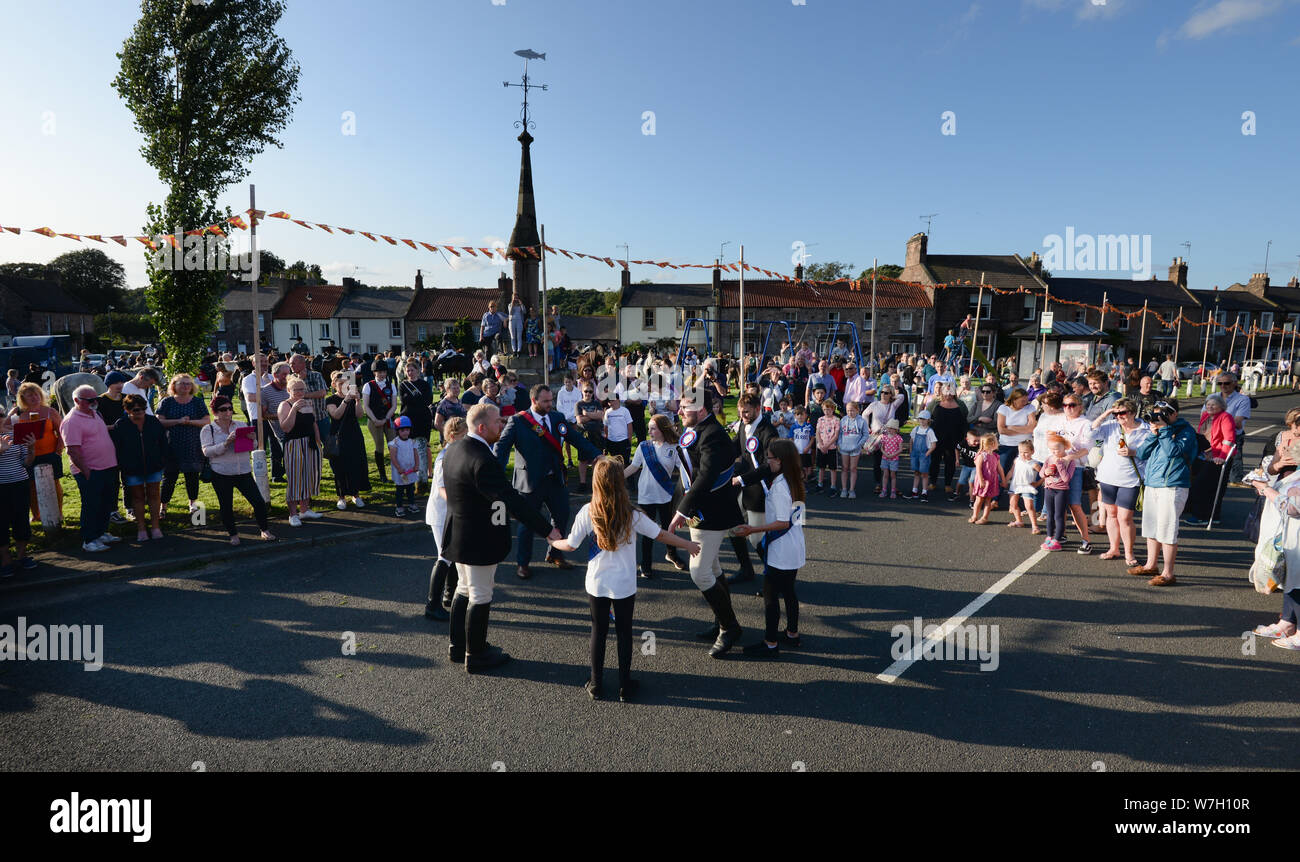The Coldstreamer dancing the Reel in the road at Norham during ...