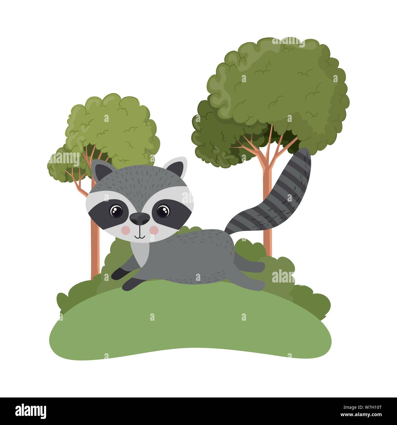 cute raccoon with background landscape Stock Vector Image & Art - Alamy