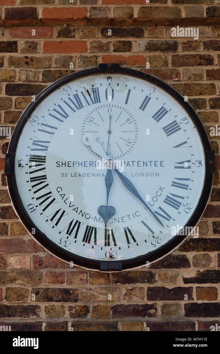 London.United Kingdom.June 1st 2019.Close up of the shepherd gate clock ...