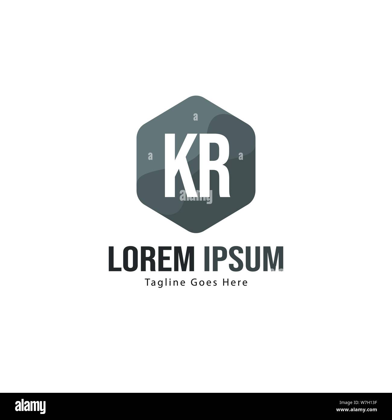 Initial KR logo template with modern frame. Minimalist KR letter logo ...