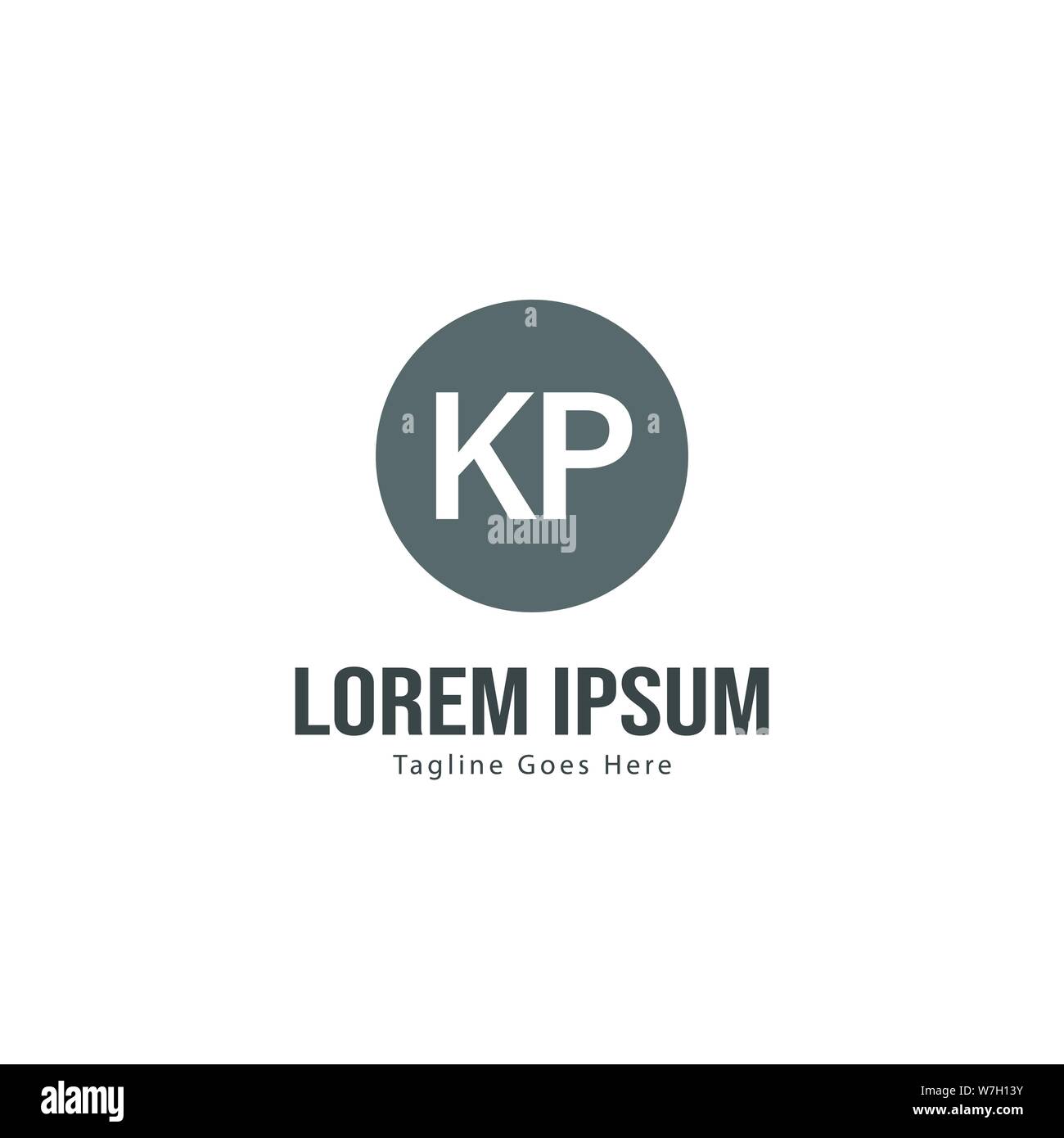 Initial KP logo template with modern frame. Minimalist KP letter logo ...