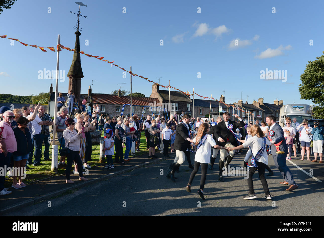 The Coldstreamer dancing the Reel in the road at Norham during ...