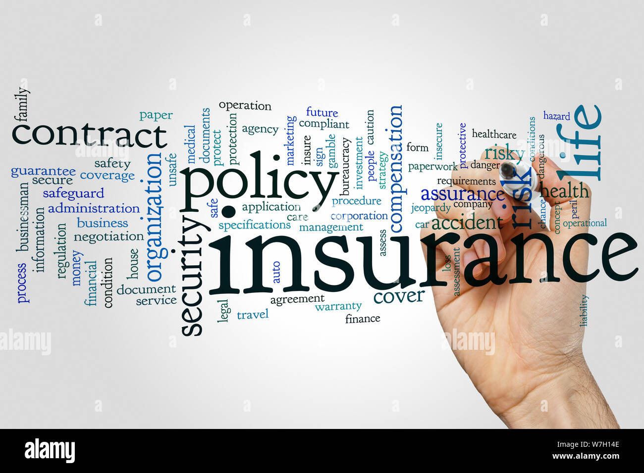 Insurance concept word cloud background Stock Photo - Alamy