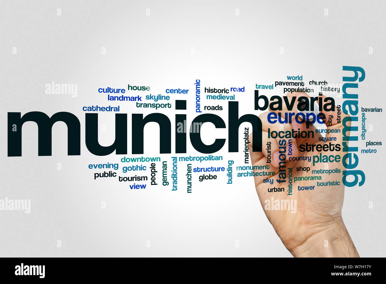 Munich word cloud concept Stock Photo - Alamy