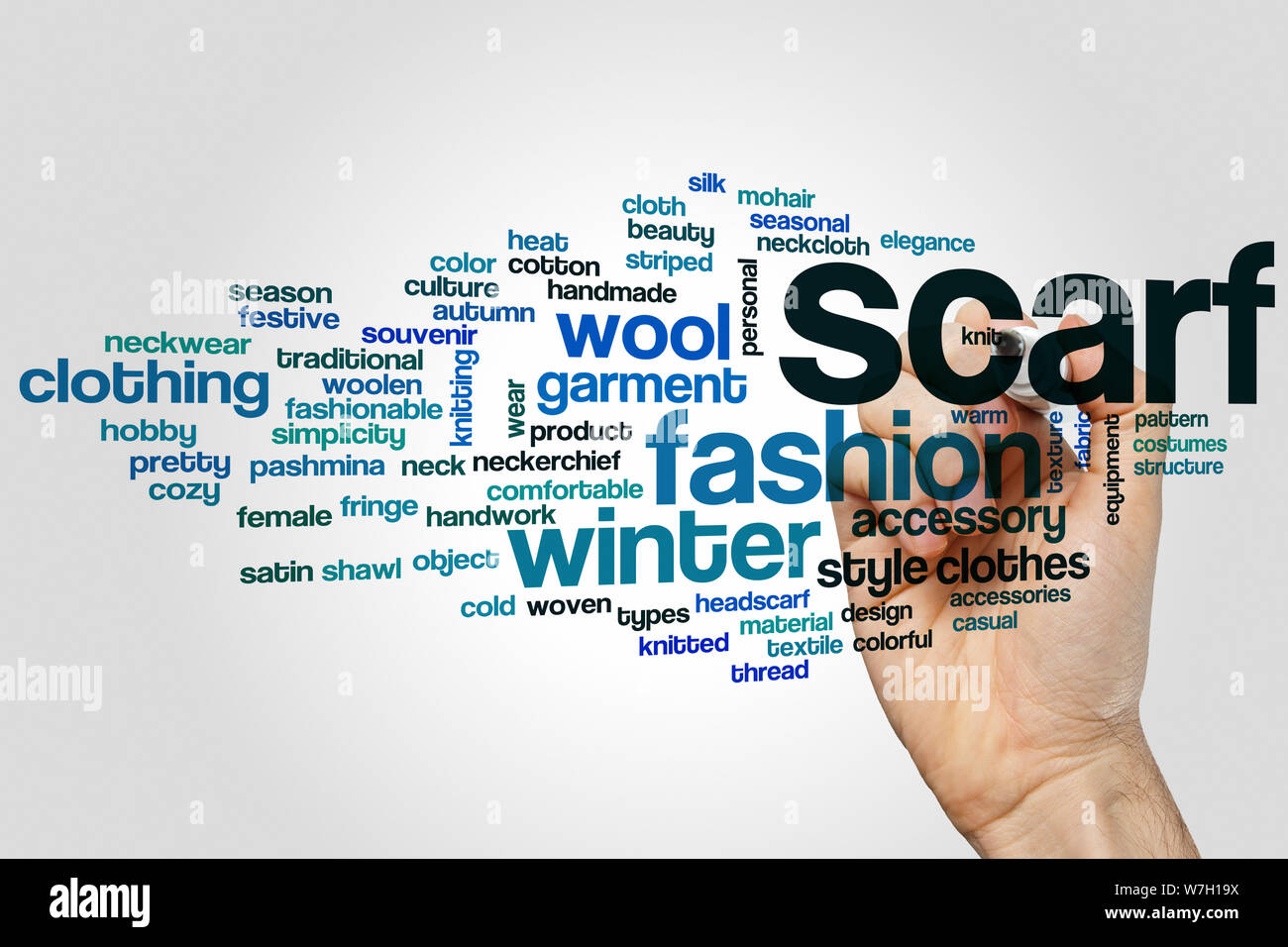 Scarf word cloud concept Stock Photo - Alamy