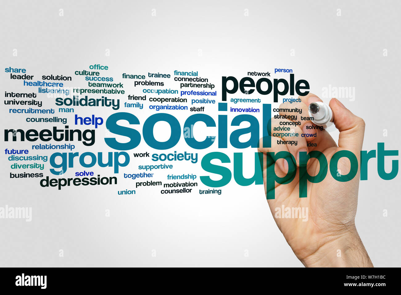 Social support concept word cloud background Stock Photo - Alamy