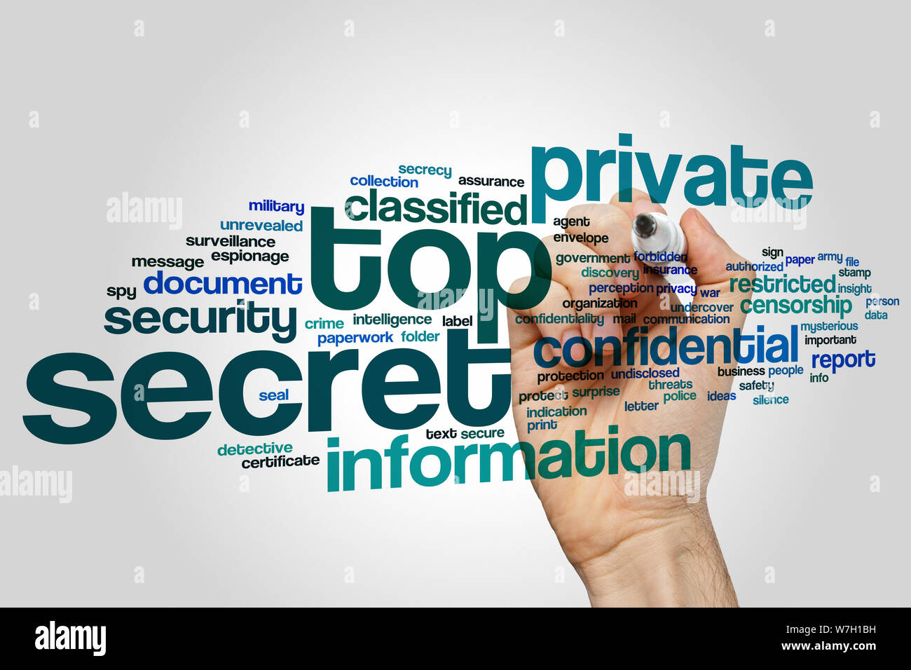 Top secret concept word cloud background Stock Photo - Alamy