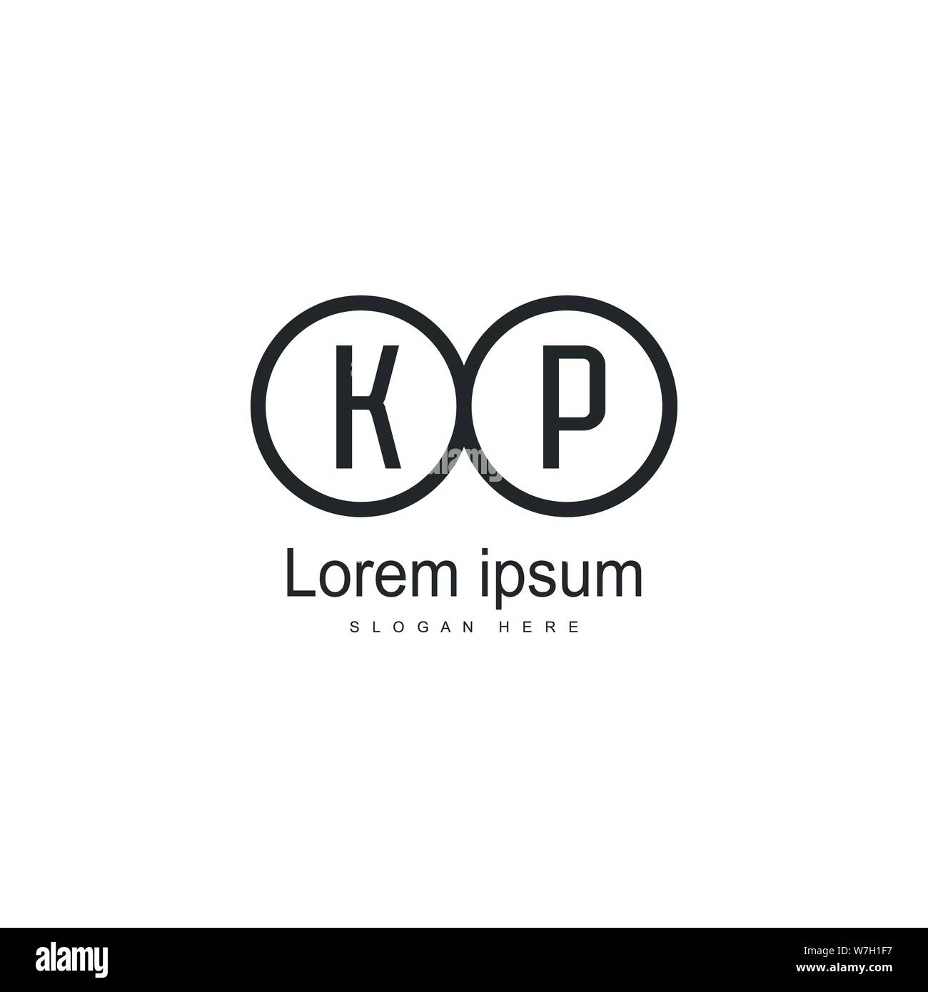 Initial KP logo template with modern frame. Minimalist KP letter logo ...