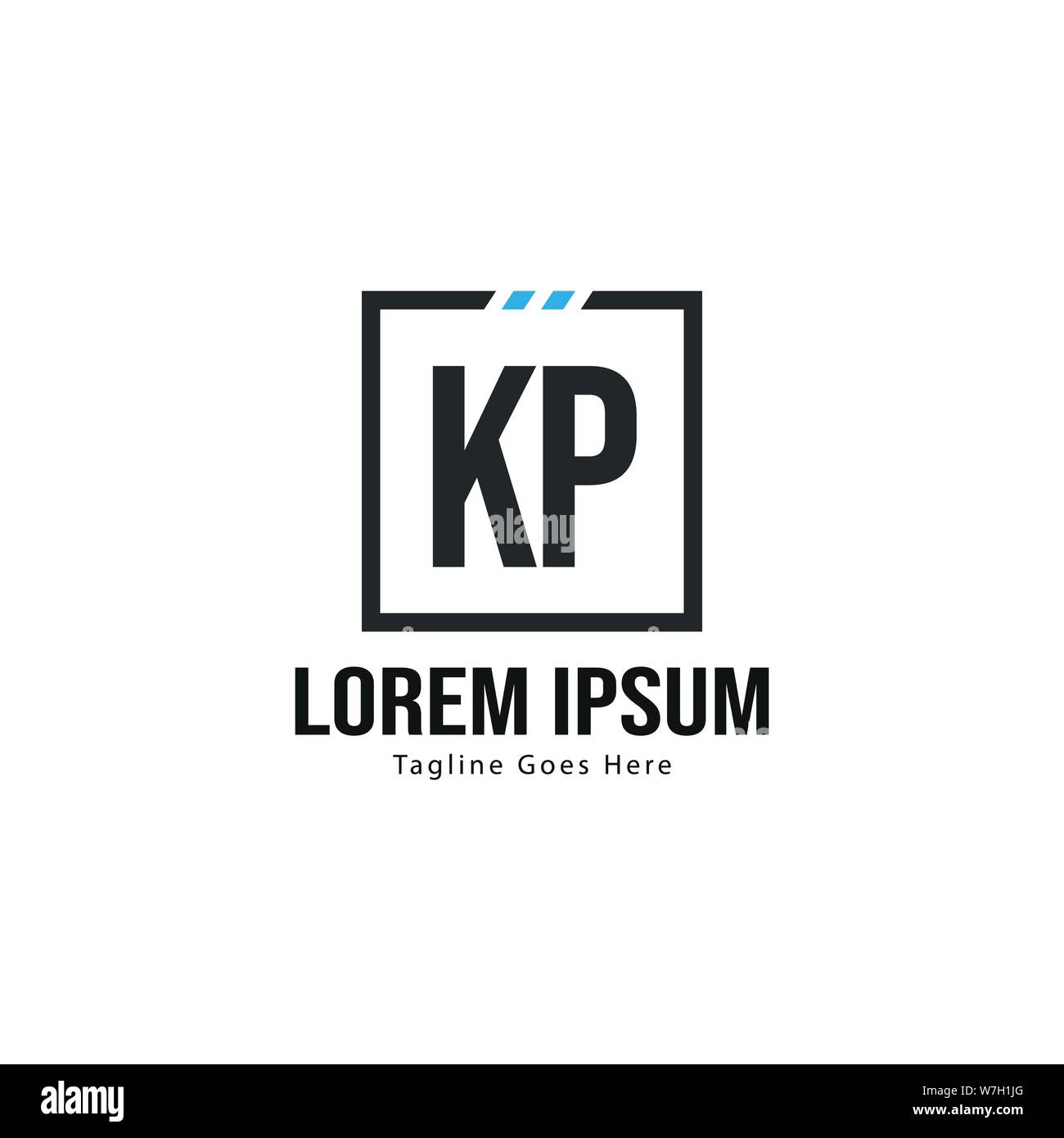 Initial KP logo template with modern frame. Minimalist KP letter logo ...
