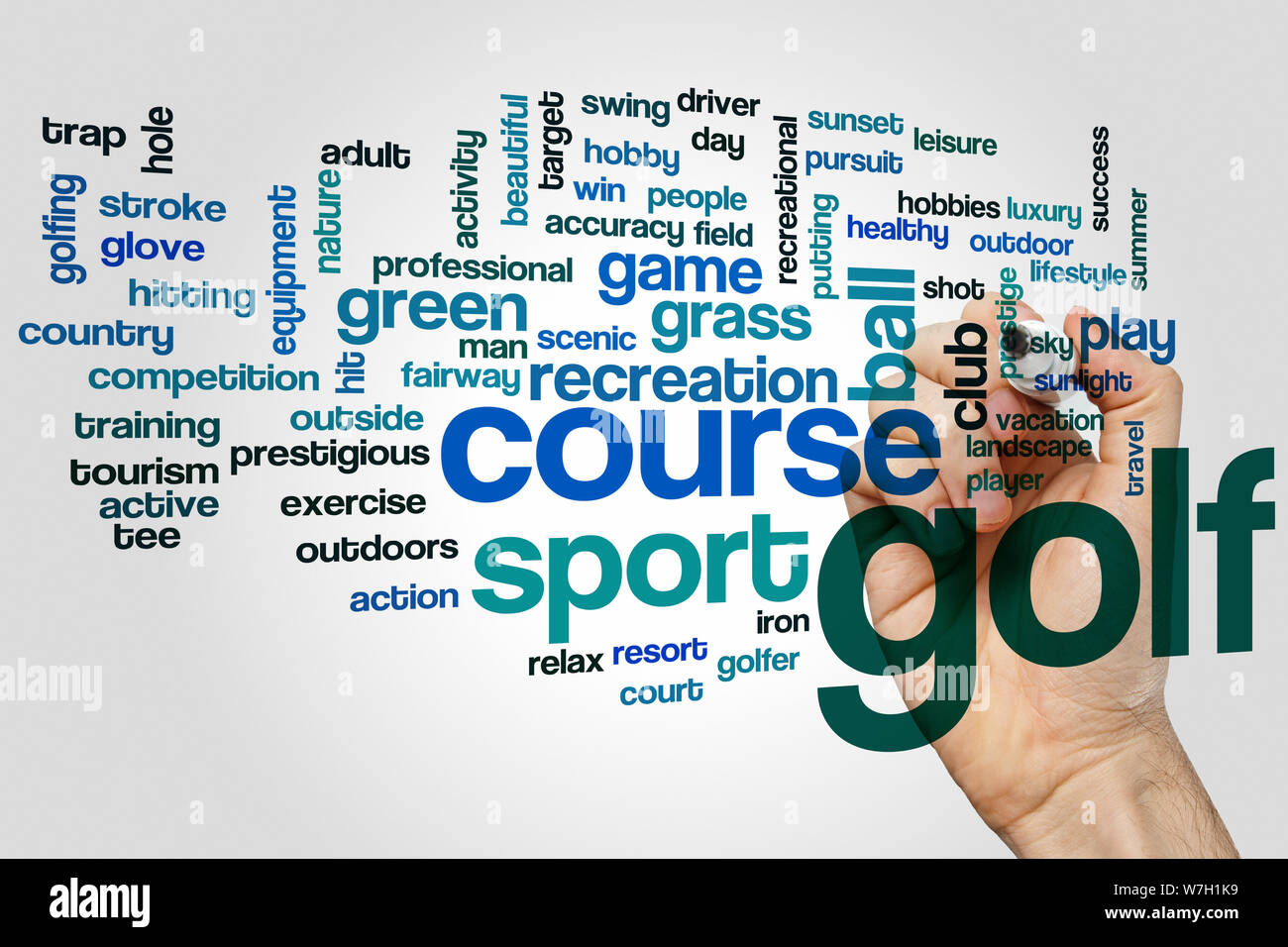 Golf word cloud concept Stock Photo - Alamy