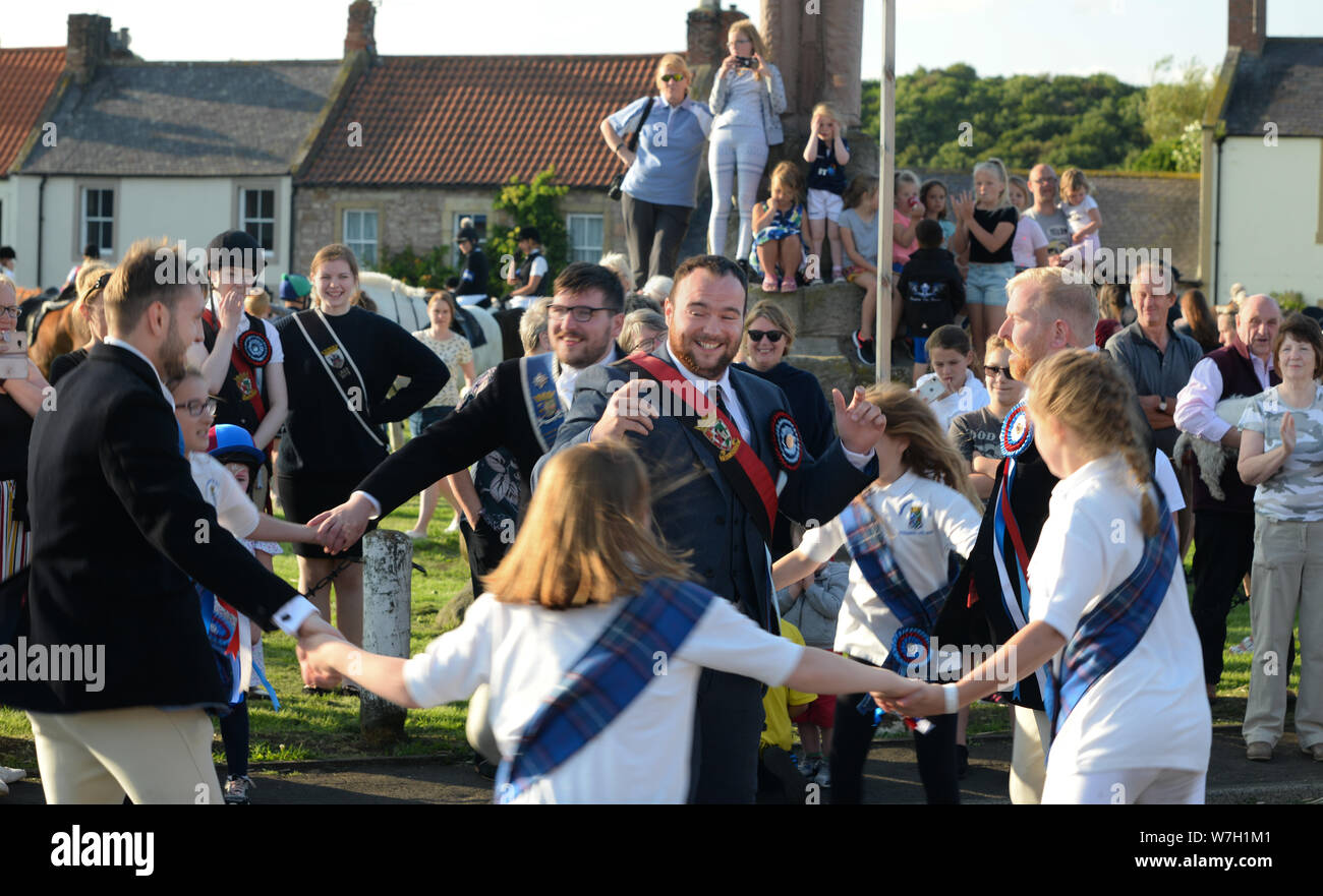 The Coldstreamer dancing the Reel in the road at Norham during ...