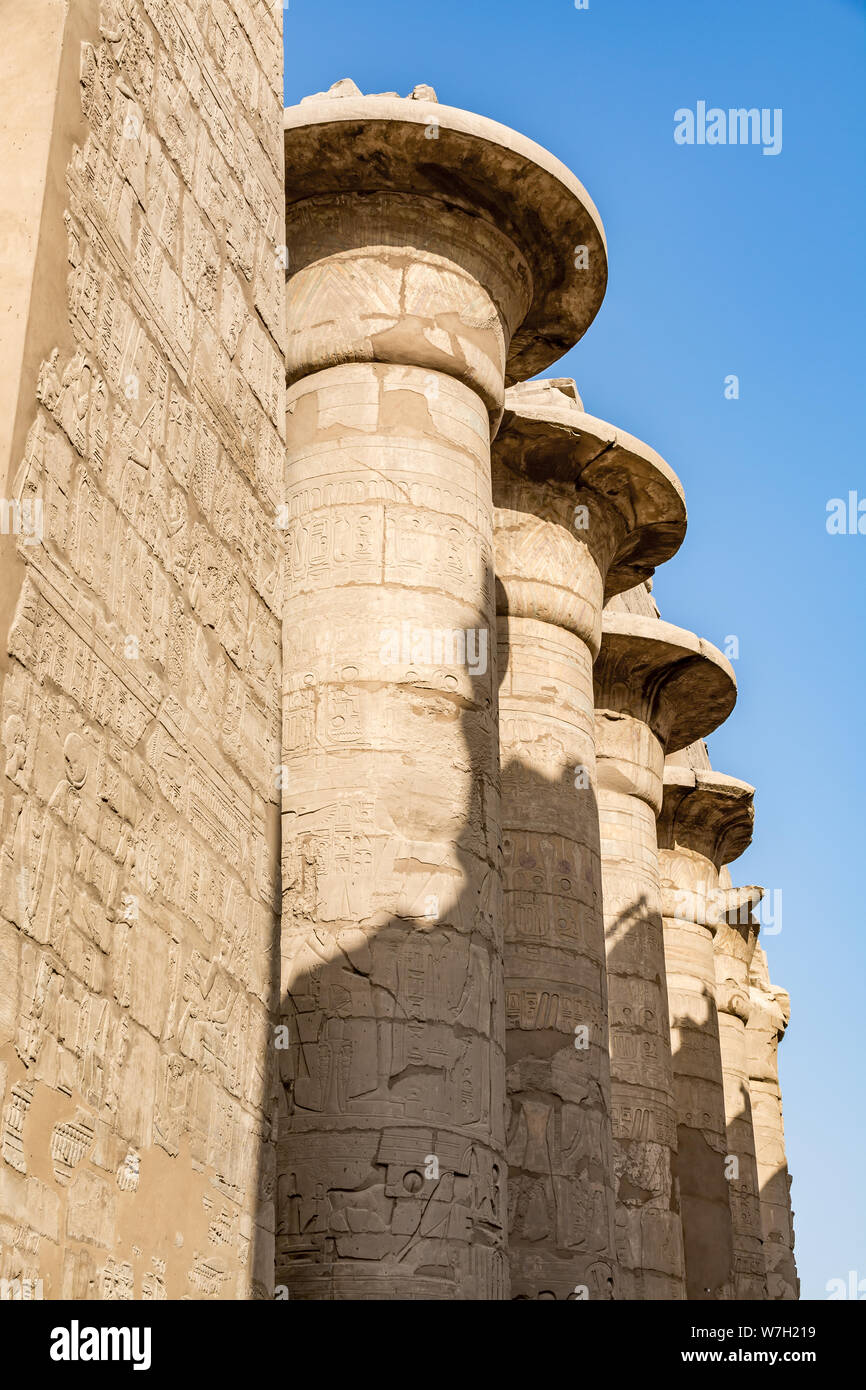 Great Hypostyle Hall in Karnak Temple, Luxor, Egypt Stock Photo - Alamy