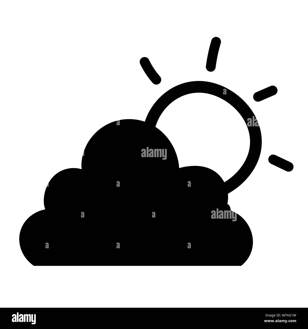 Sun and cloud draw design, Summer spring nature tropical season holiday ...