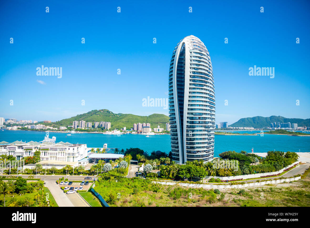 Sanya, Hainan Island, China - 22.06.2019: Close view of artificial ...