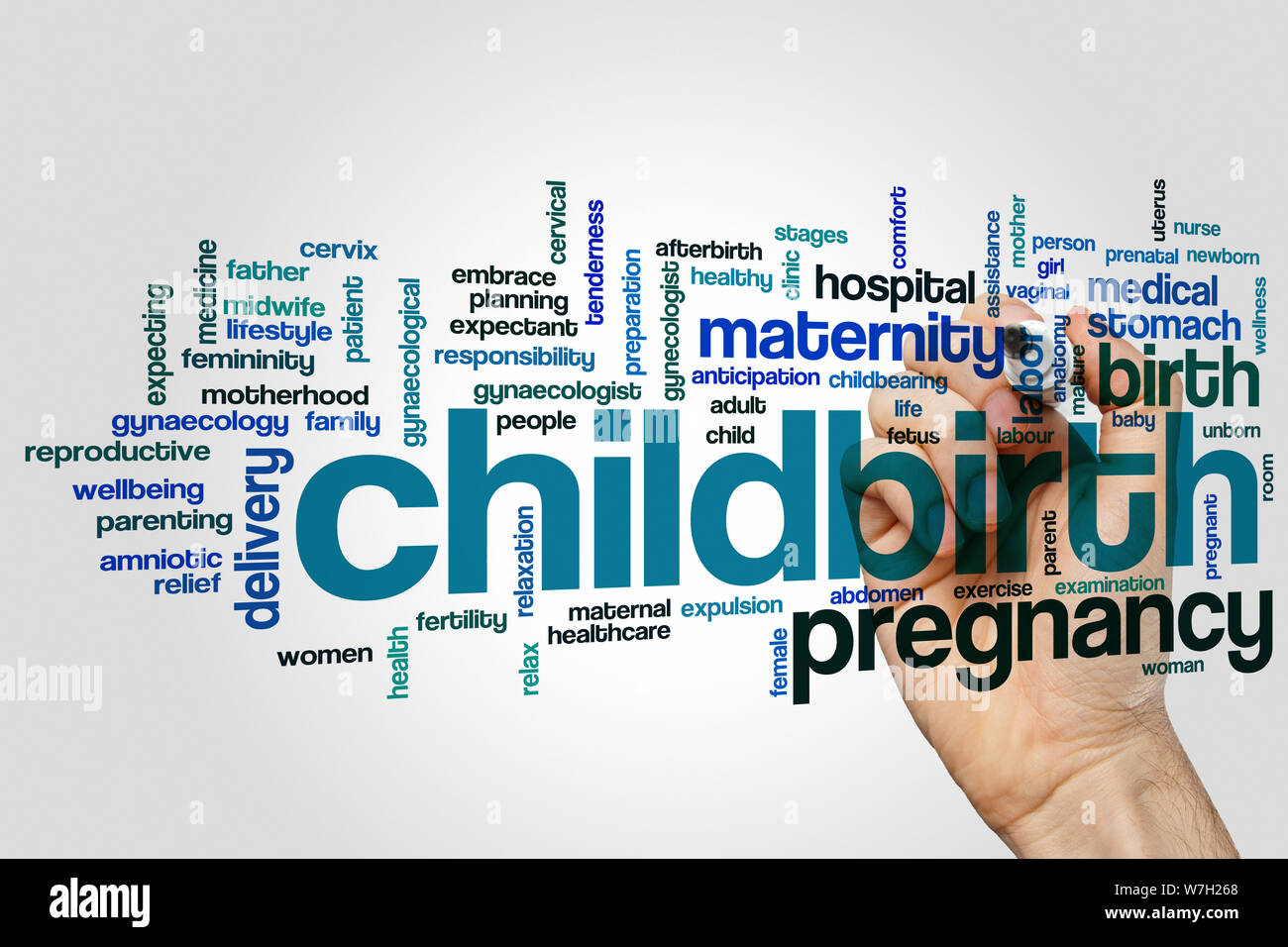 Childbirth word cloud concept Stock Photo - Alamy