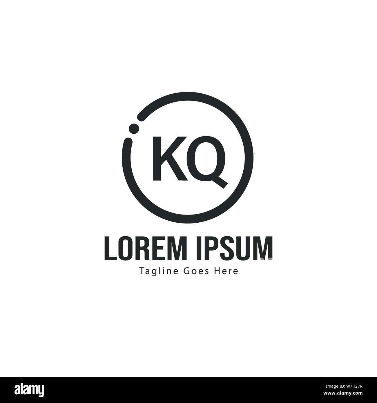 Initial KQ logo template with modern frame. Minimalist KQ letter logo ...