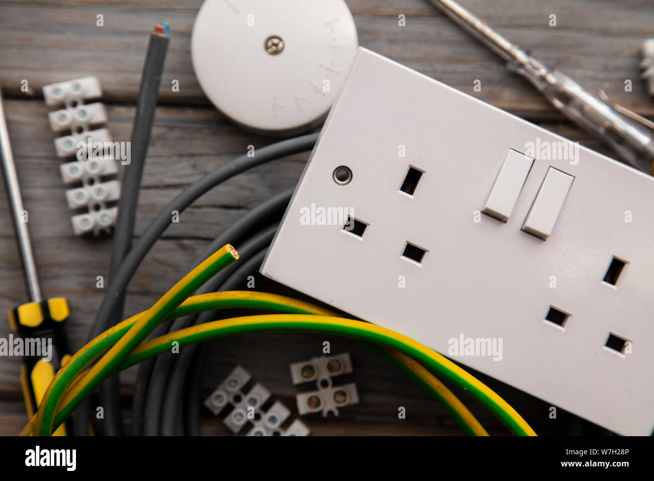 Wooden electrical box hi-res stock photography and images - Alamy