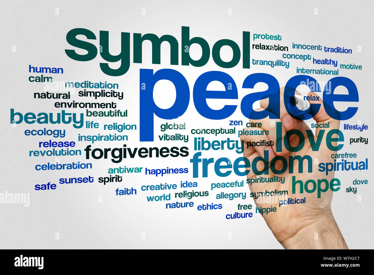 Peace concept word cloud background Stock Photo - Alamy
