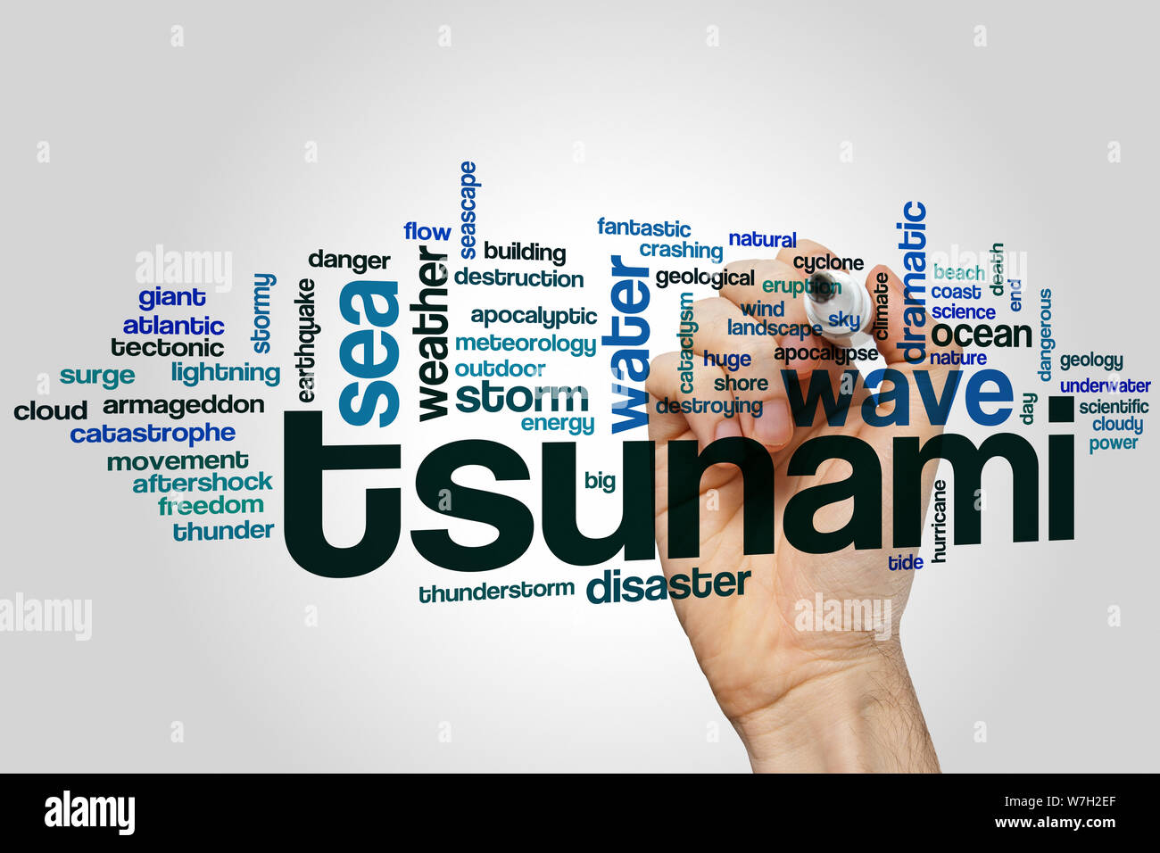 Tsunami word cloud concept hi-res stock photography and images - Alamy