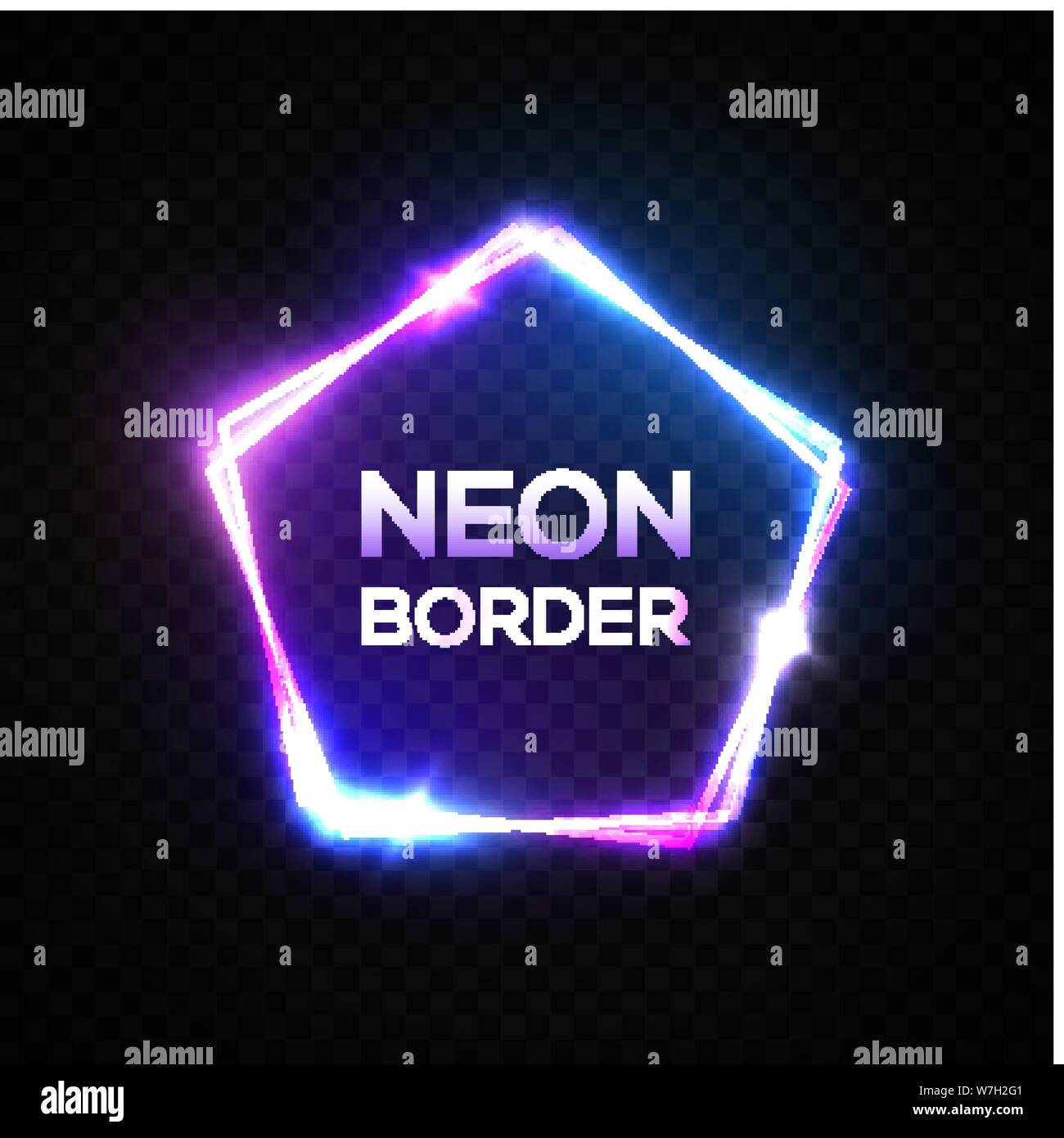 Abstract neon pentagon transparent electric sign Stock Vector Image ...