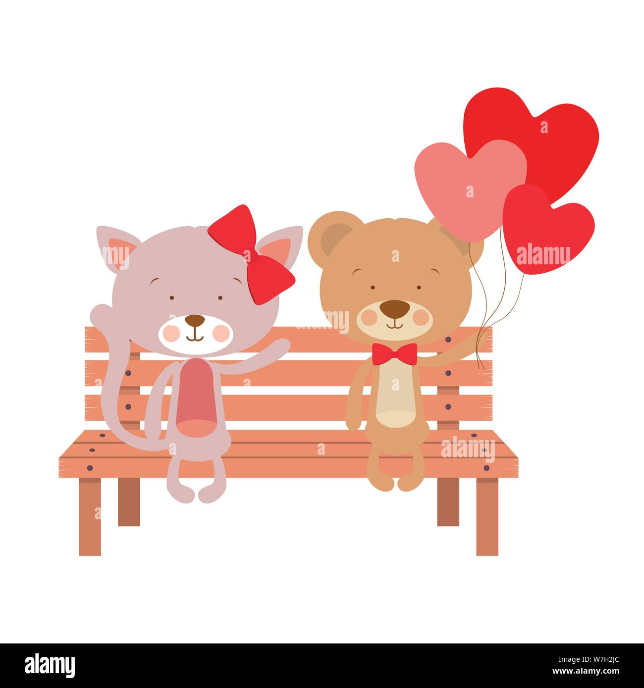 cute animals sitting in the park chair Stock Vector Image & Art - Alamy