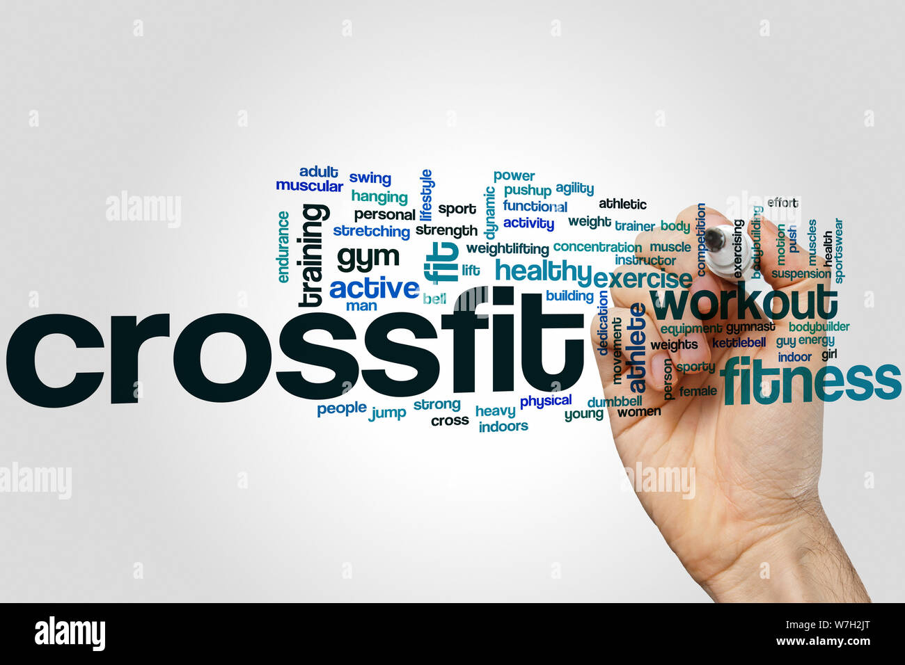 Crossfit word cloud concept Stock Photo - Alamy