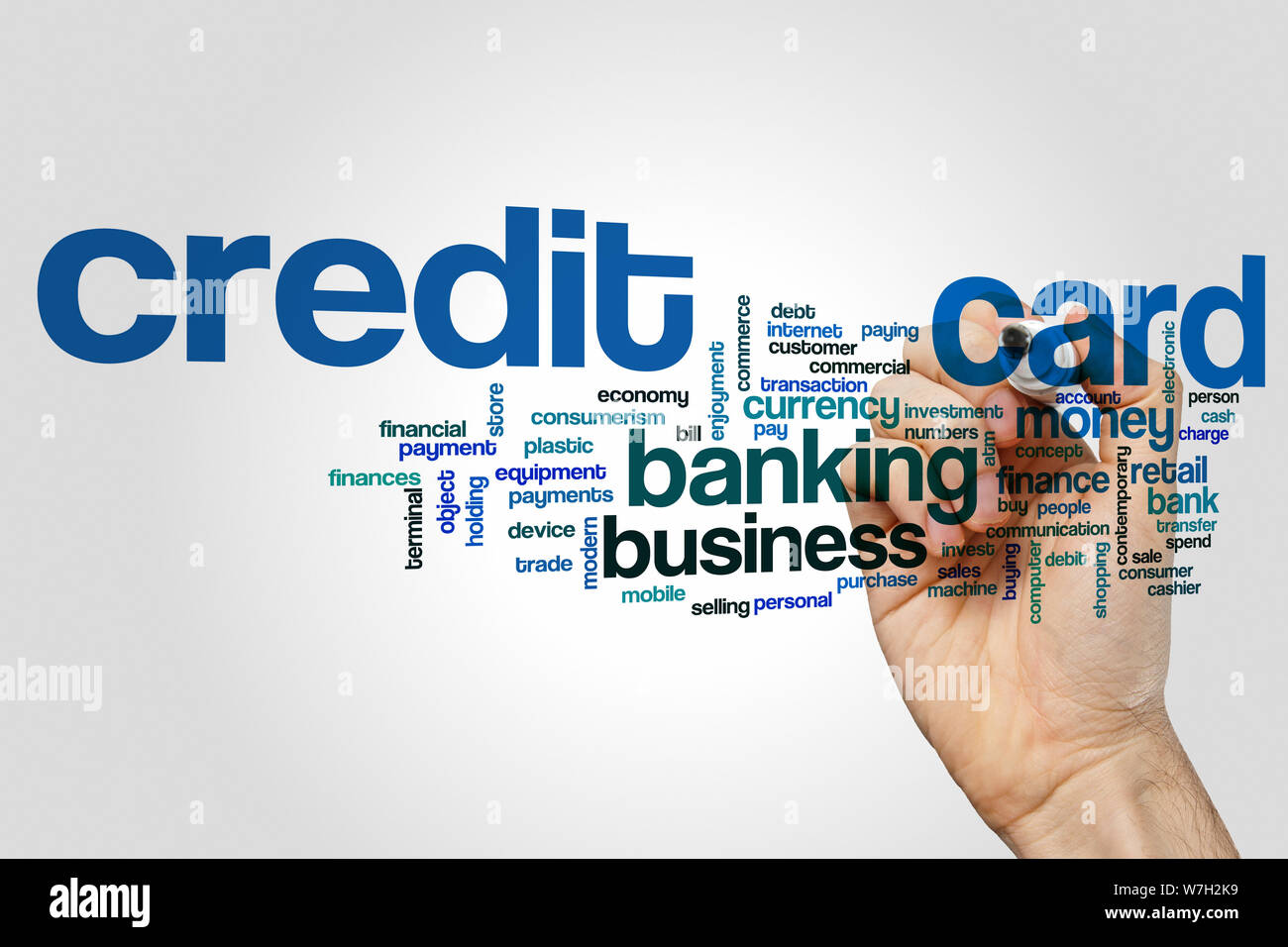 Credit card word cloud Stock Photo - Alamy