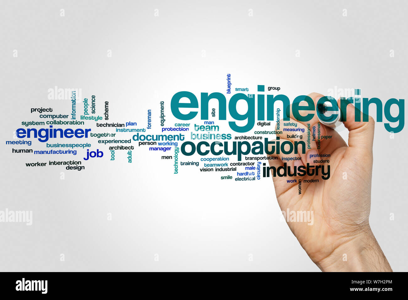 Engineering word cloud concept Stock Photo - Alamy