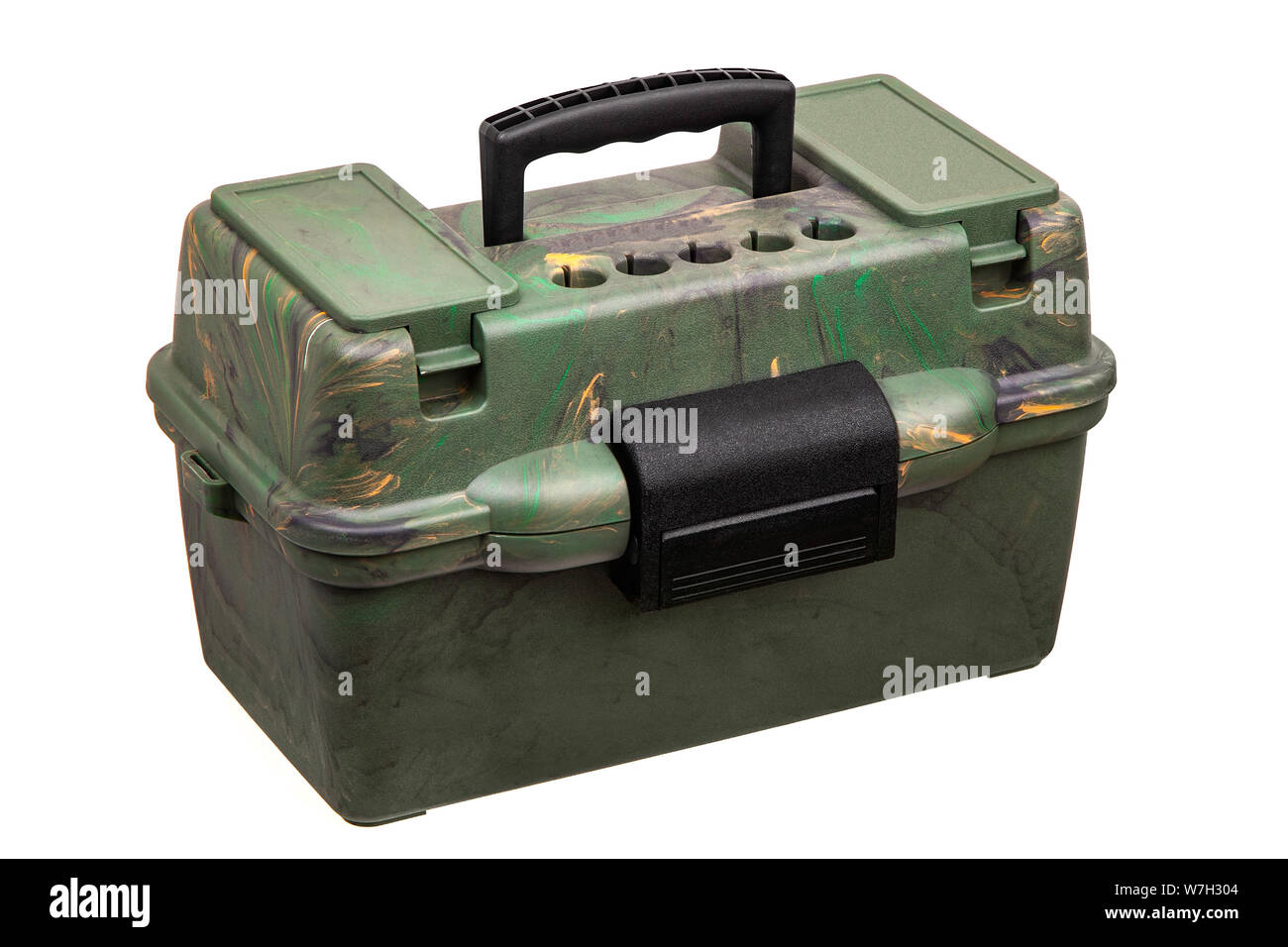 Large Shell Case. Hunting Cartridge ammo Box isolated on white ...