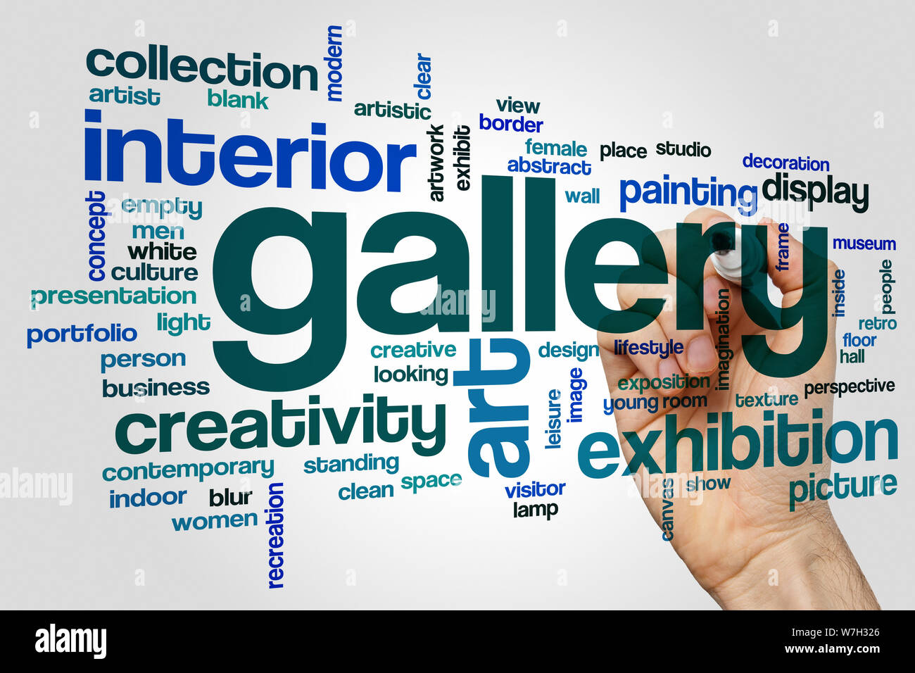 Gallery word cloud Stock Photo - Alamy