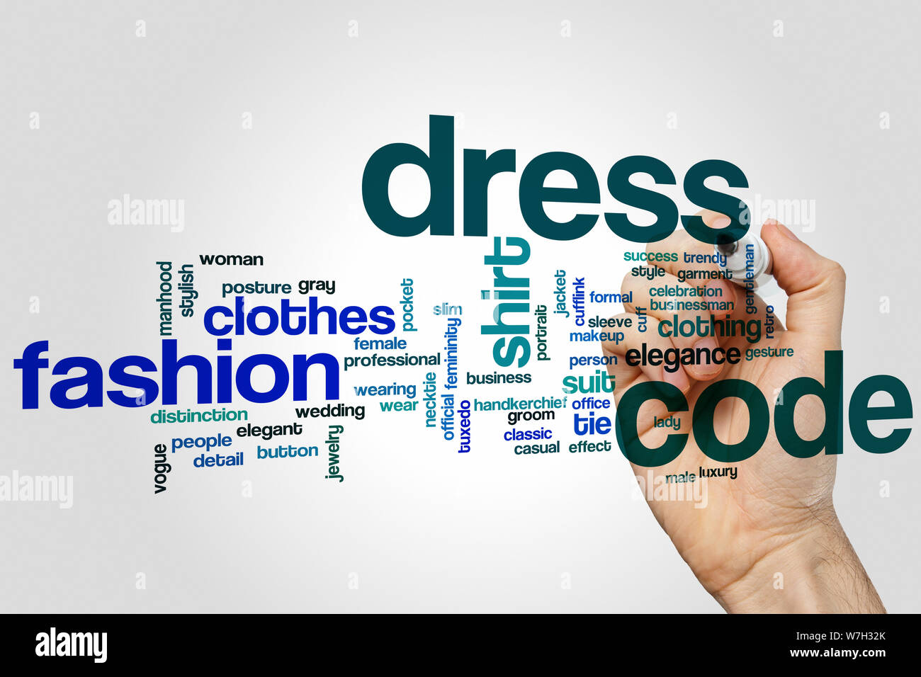 Dress code word cloud concept Stock Photo - Alamy