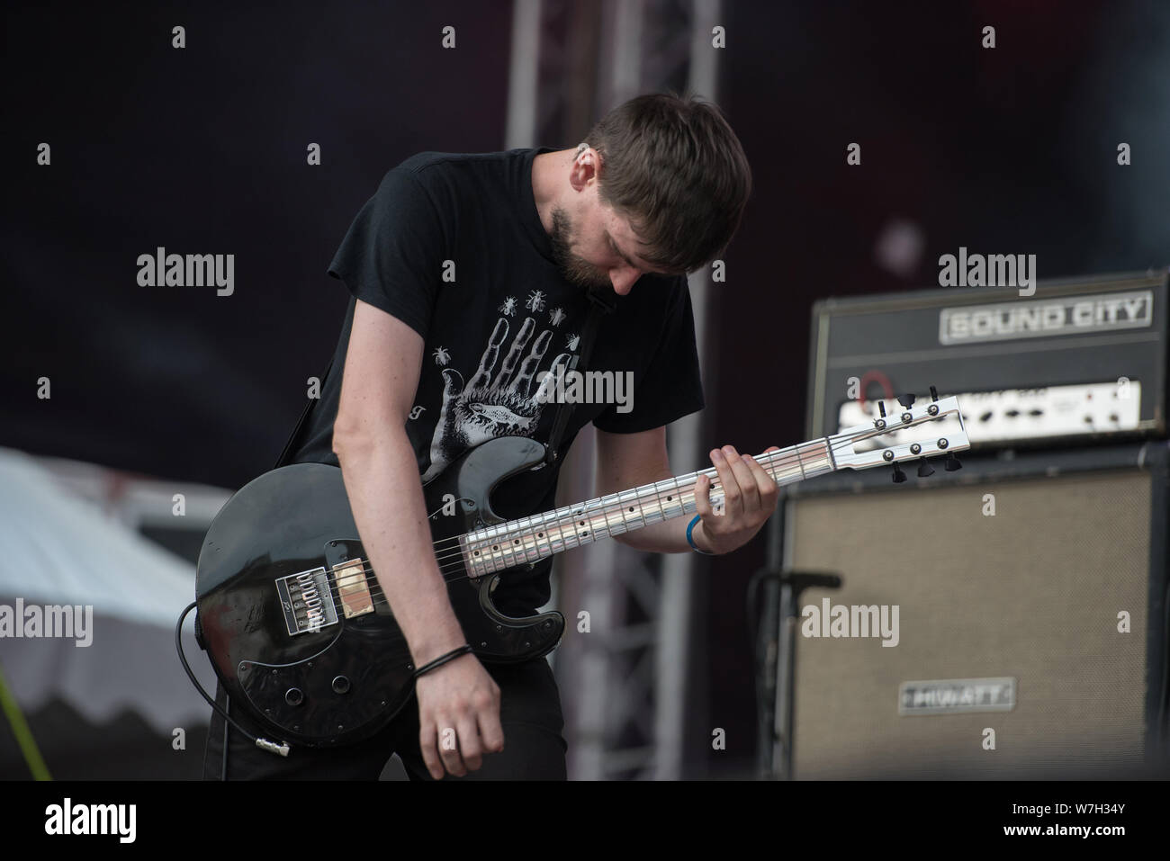 SIBIU, ROMANIA - JULY 27, 2019: Mobius band performing a live concert ...