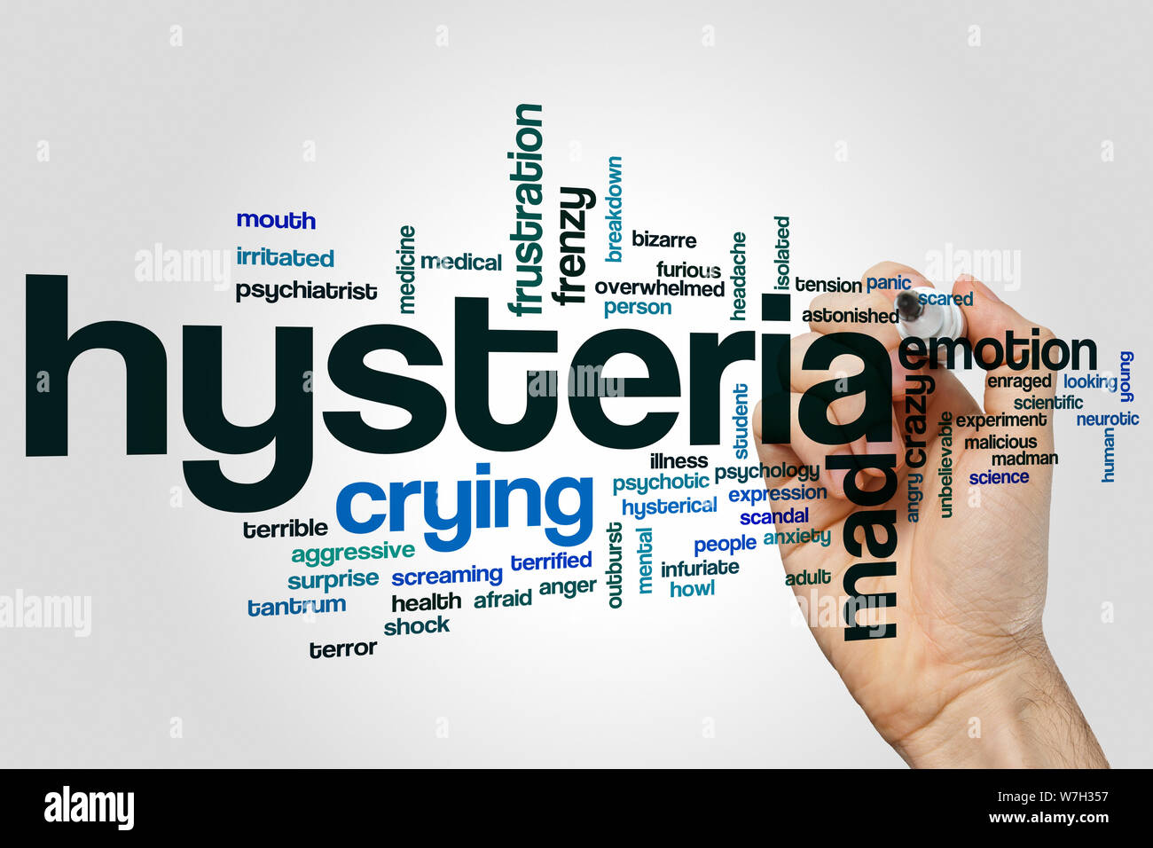 Hysteria concept word cloud background Stock Photo - Alamy