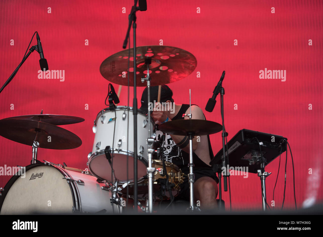 SIBIU, ROMANIA - JULY 27, 2019: Mobius band performing a live concert ...