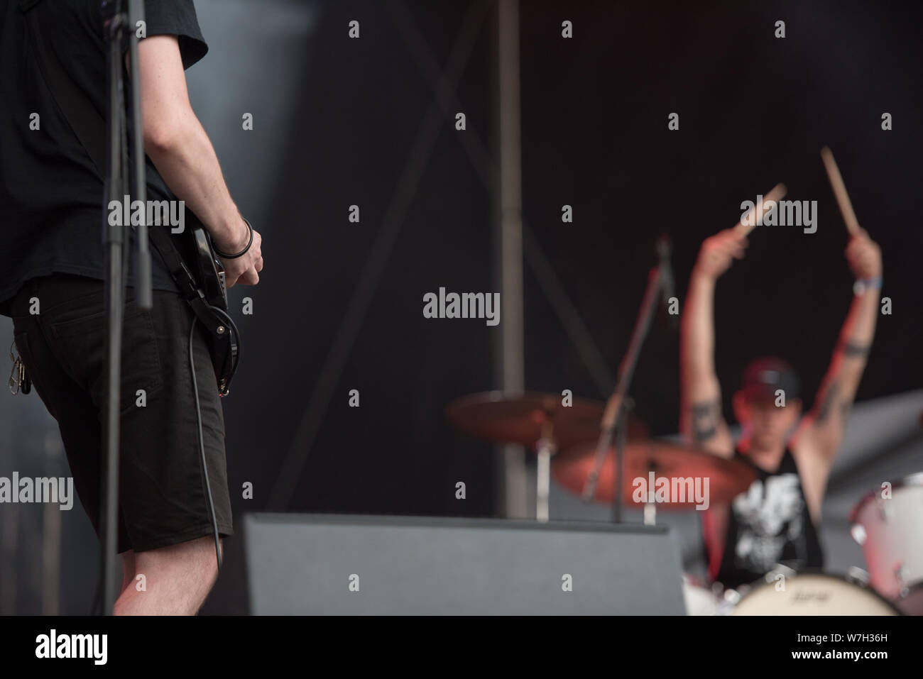 SIBIU, ROMANIA - JULY 27, 2019: Mobius band performing a live concert ...