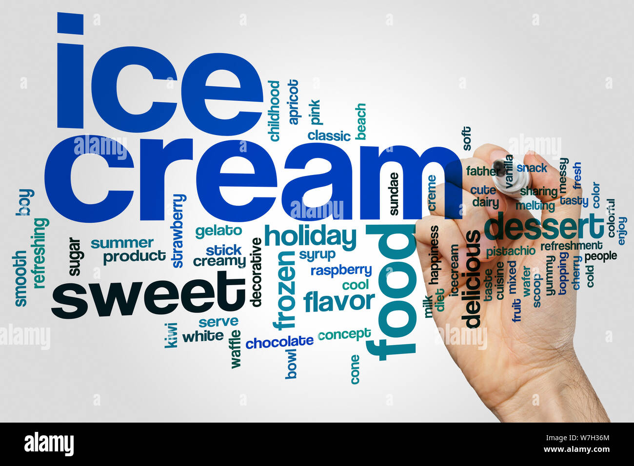 Ice cream word cloud concept Stock Photo - Alamy