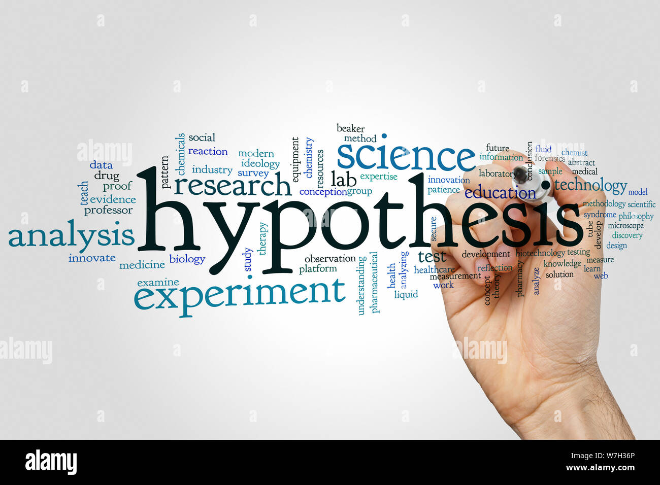 Hypothesis concept word cloud background Stock Photo - Alamy