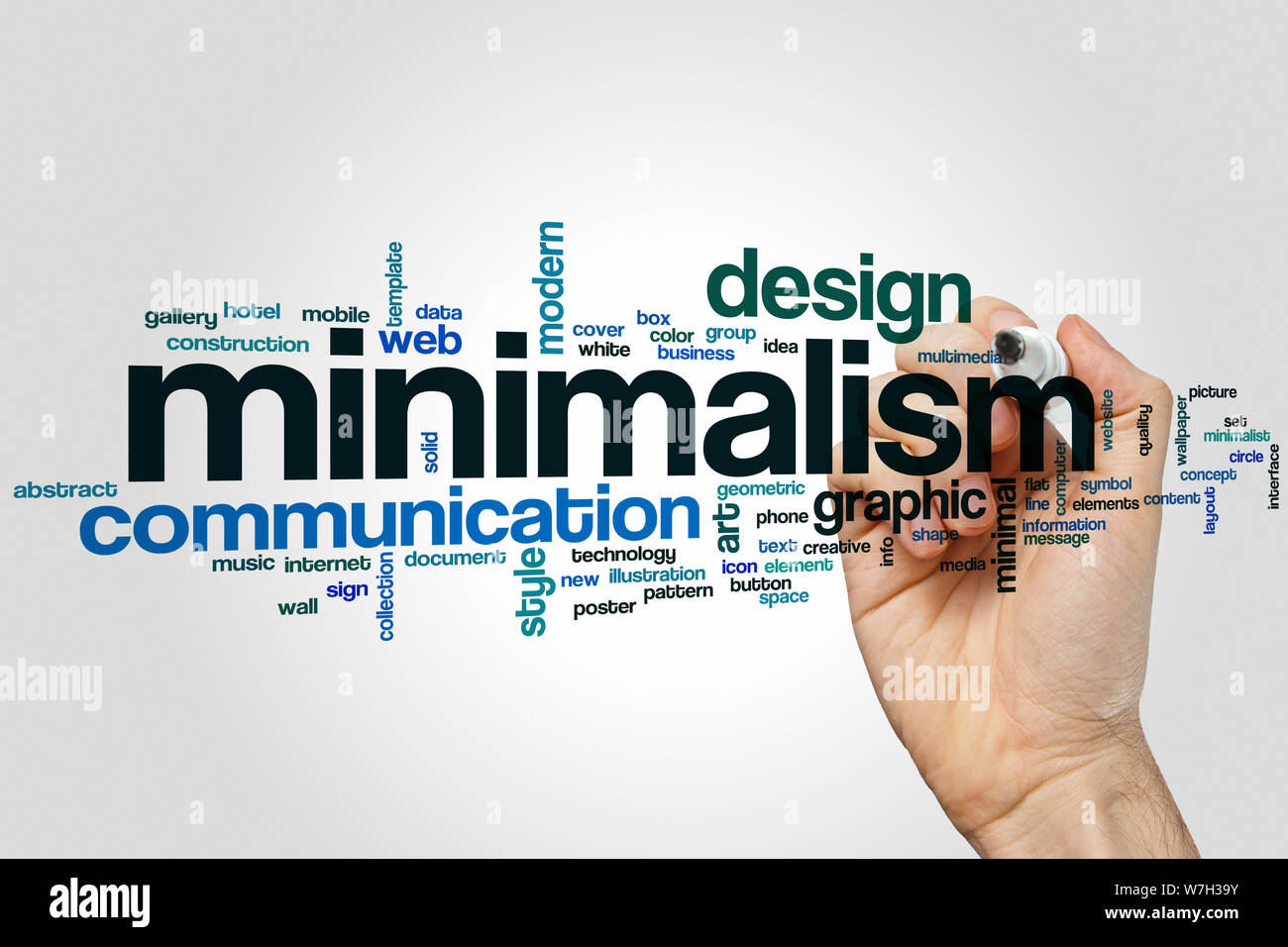 Minimalism word cloud concept Stock Photo - Alamy